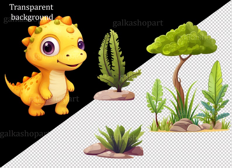 Cute Dinosaur Babies Clipart PNG Jurassic Illustration - Etsy UK