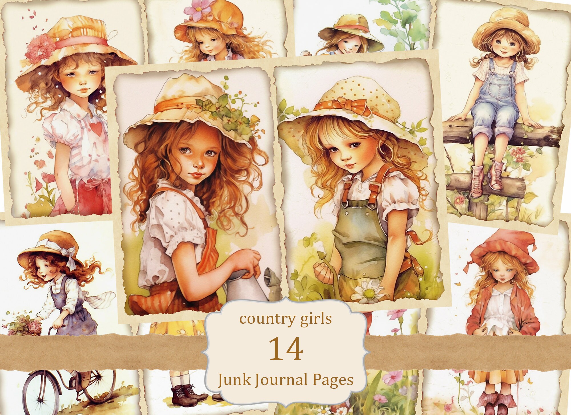 Vintage Junk Journal Kit: Country Little Girl Printable - Etsy