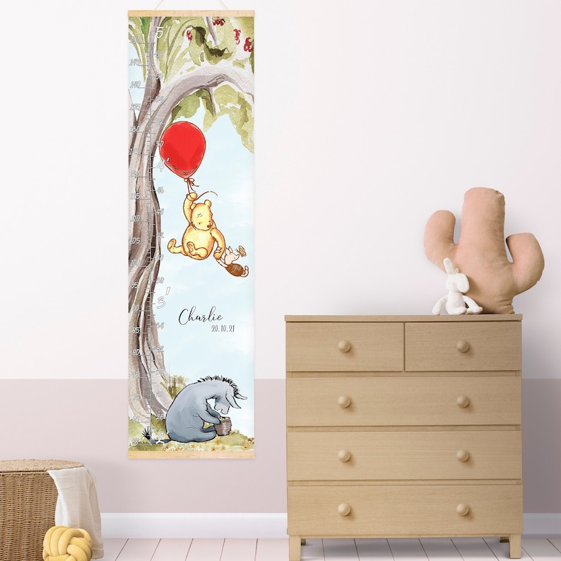Classic Winnie the Pooh & Friends Height Chart, Personalized Vintage ...