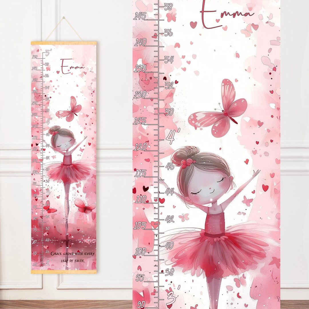 Personalized Ballerina Growth Chart: Custom Baby Girl-dancer Height ...