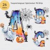 A Set of 8 Halloween Pumpkins Clipart PNG: Fall Autumn Watercolor ...