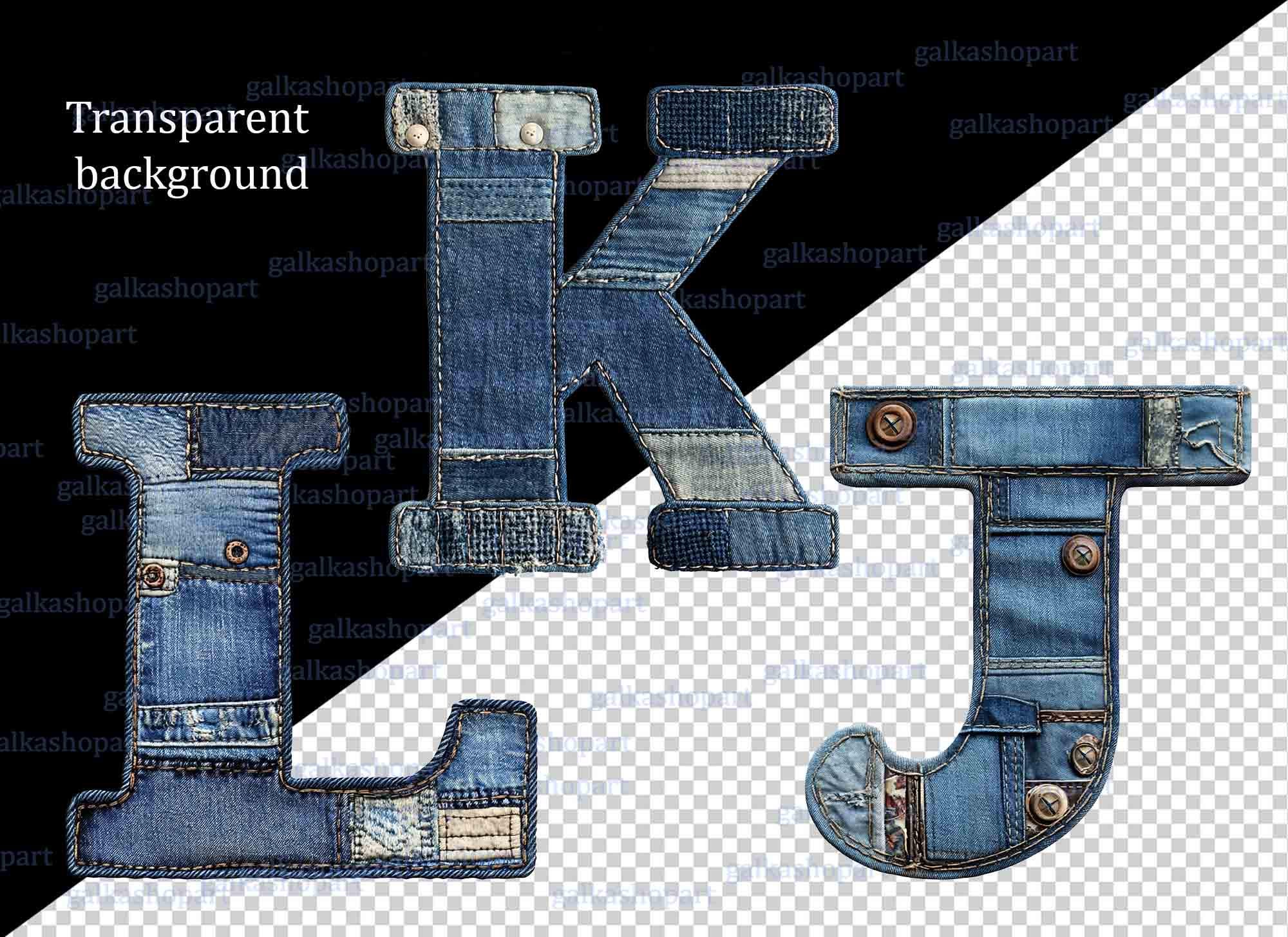 Denim Alphabet Pngs Individual Letters Clipart Jeans Patchwork Font ...