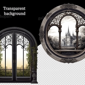Victorian Architecture Windows, Separate Images, Digital Image Set ...