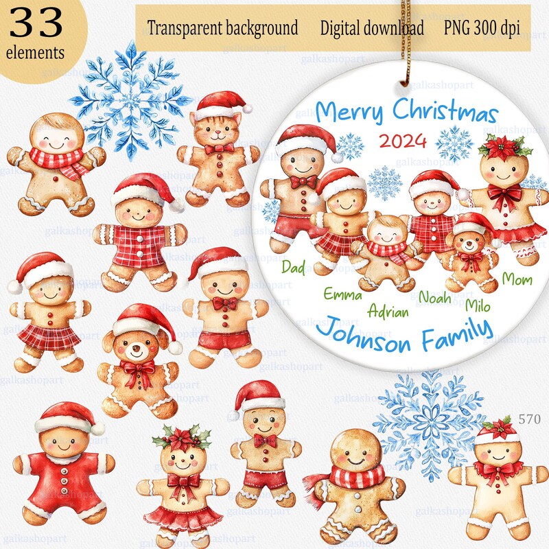 Gingerbread Family - Etsy