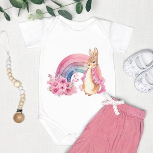 Flopsy Bunny With Rainbow Clipart PNG: Flower Sublimation Graphics ...