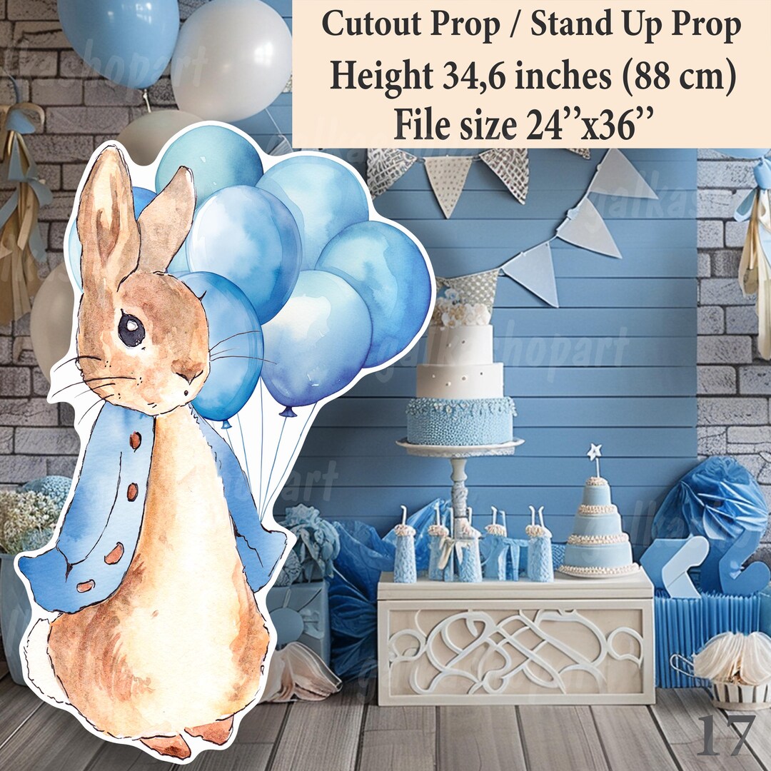 Peter Rabbit Downloadable Big Decor Cutout, Rustic Blue Flopsy Bunny ...