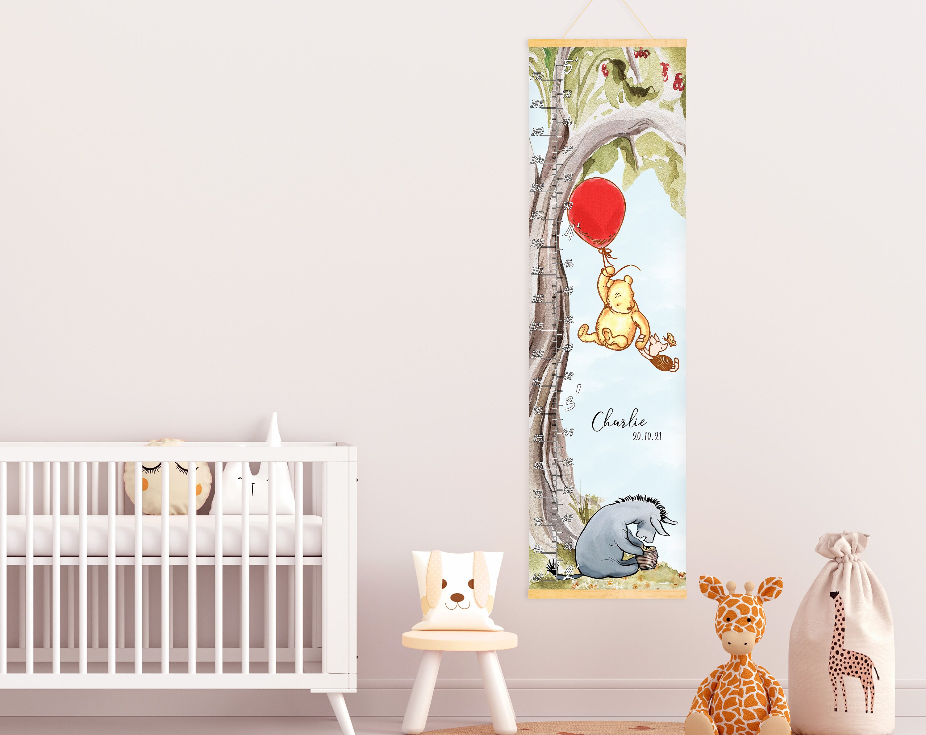 Classic Pooh & Friends Height Chart Personalized Vintage - Etsy