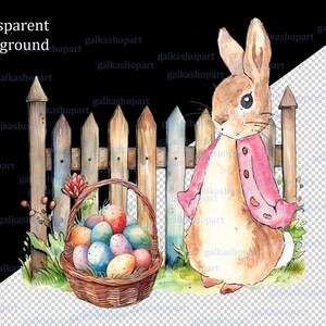 Peter Rabbit Sublimation Design: First Easter PNG Clipart, Spring Scene ...