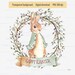 Peter Rabbit PNG Clipart – Watercolor Bunny With Willow Wreath ...