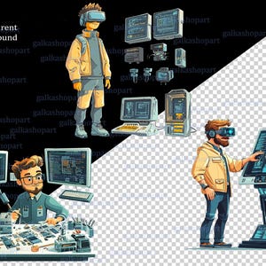 Computer Engineer Characters Clipart PNG, Humorous Cartoon Image ...