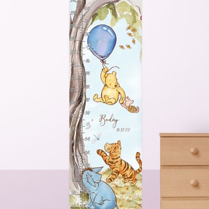 Adorable and Personalized Classic Winnie the Pooh Growth Chart ...