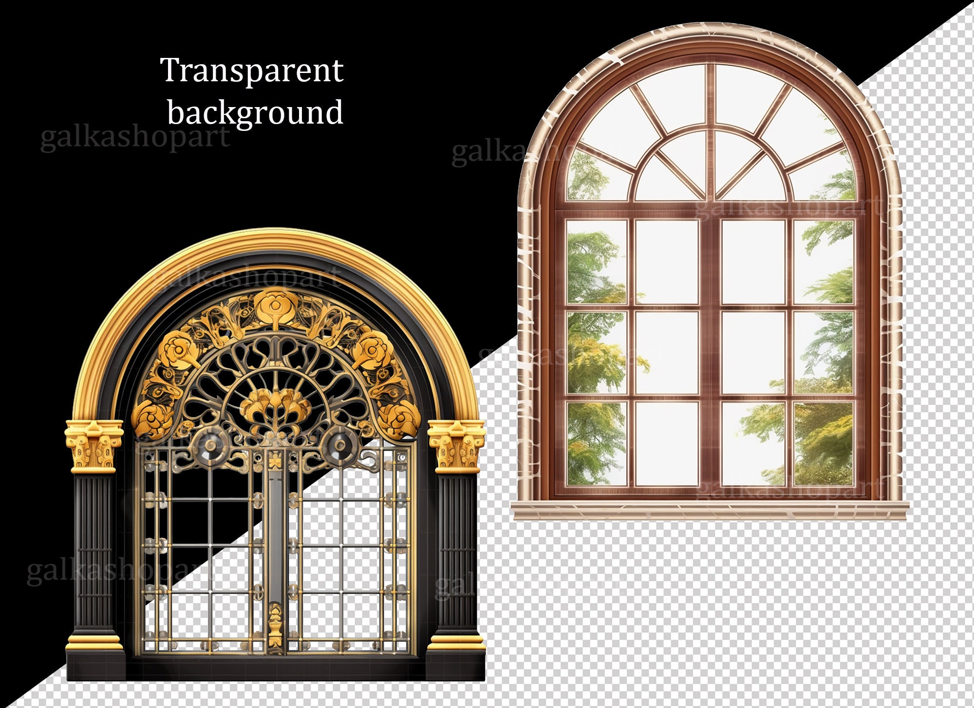 Victorian Architecture Windows Separate Images Digital Image - Etsy