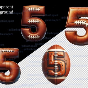 Dynamic Football Numerals PNG Clipart: Set of 40 Individual Numbers in ...