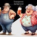 Humorous Caricature of a Funny Fat Grandma&grandpa Farmer With a Drink ...