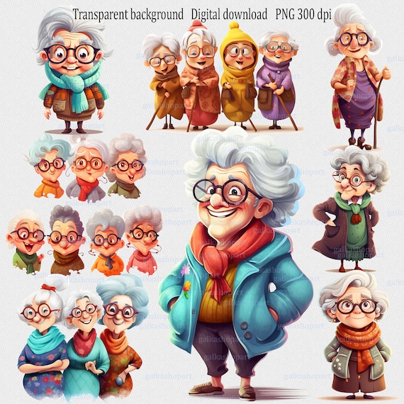 Funny Old Women Cartoons