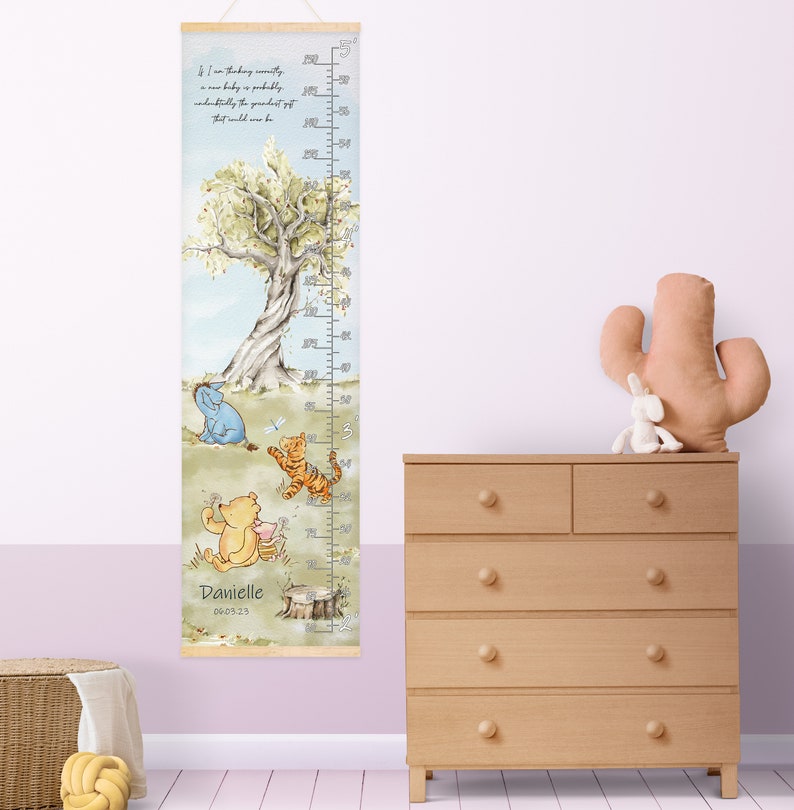 Classic Winnie the Pooh & Friends Height Chart Personalized Growth ...