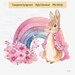 Flopsy Bunny With Rainbow Clipart PNG: Flower Sublimation Graphics ...