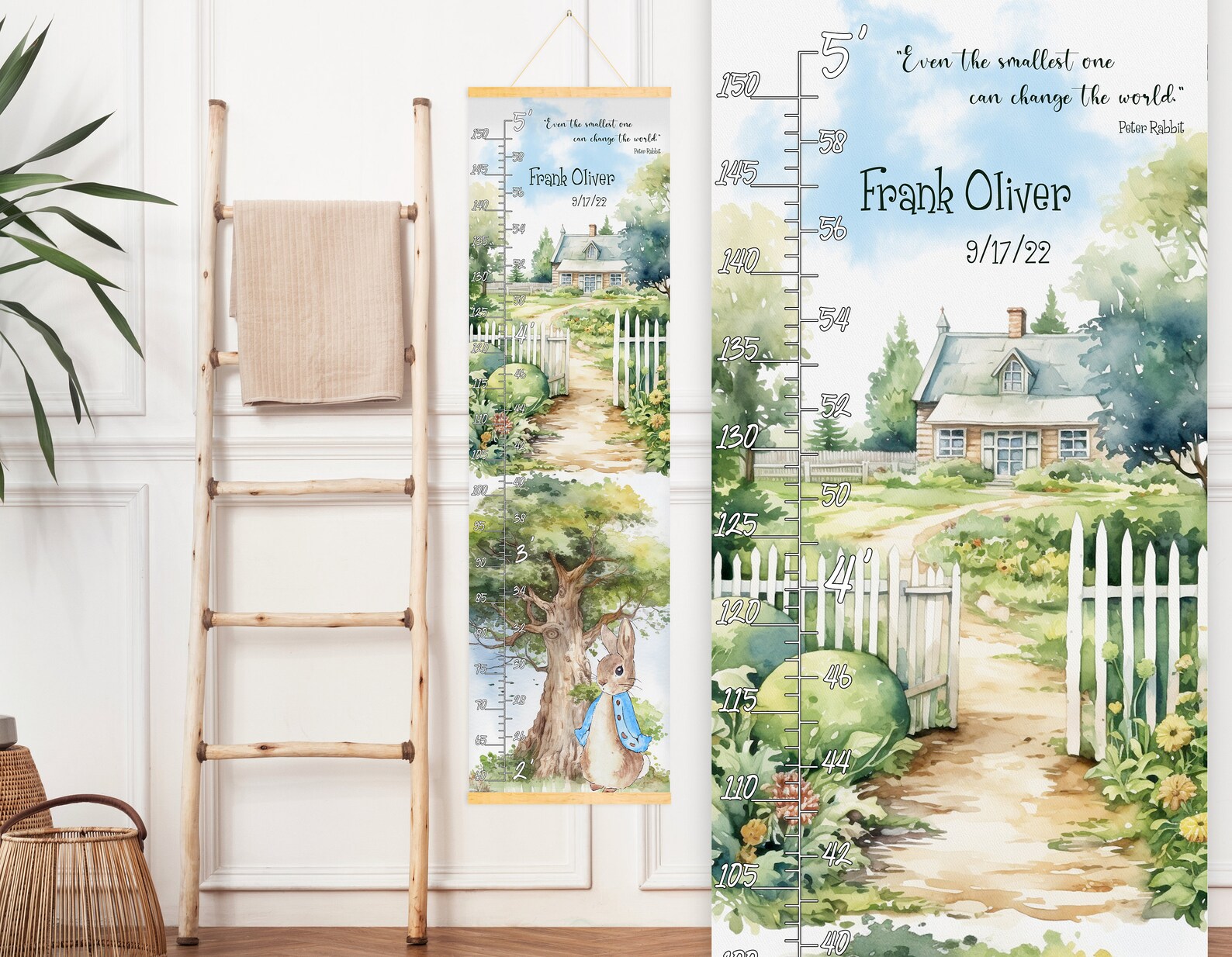 Customizable Peter Rabbit Growth Chart: Personalized Nursery Wall Decor ...