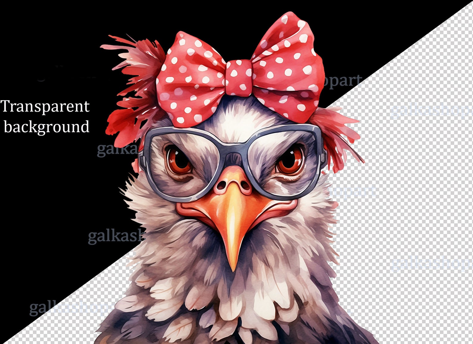 Crazy Cheerful Hen Clipart: Funny Chicken Wearing Glasses - Etsy