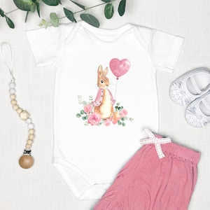 Pink Floral Peter Rabbit, Flowers and Greenery Sublimation Graphic ...