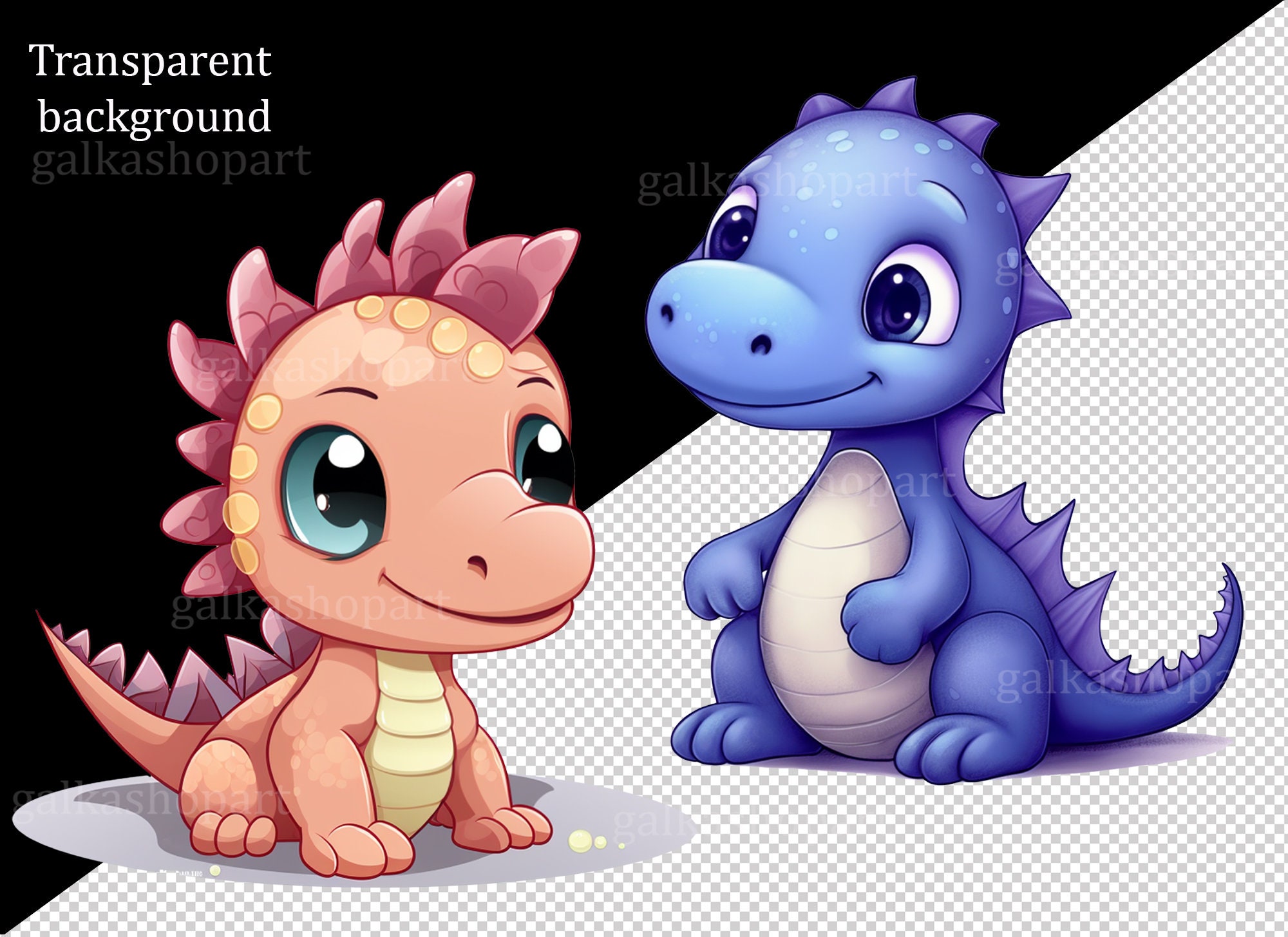 Cute Dinosaur Babies Clipart PNG Jurassic Illustration - Etsy UK