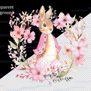 My First Easter, Peter Rabbit With Eggs in Floral Wreath, Sublimation ...