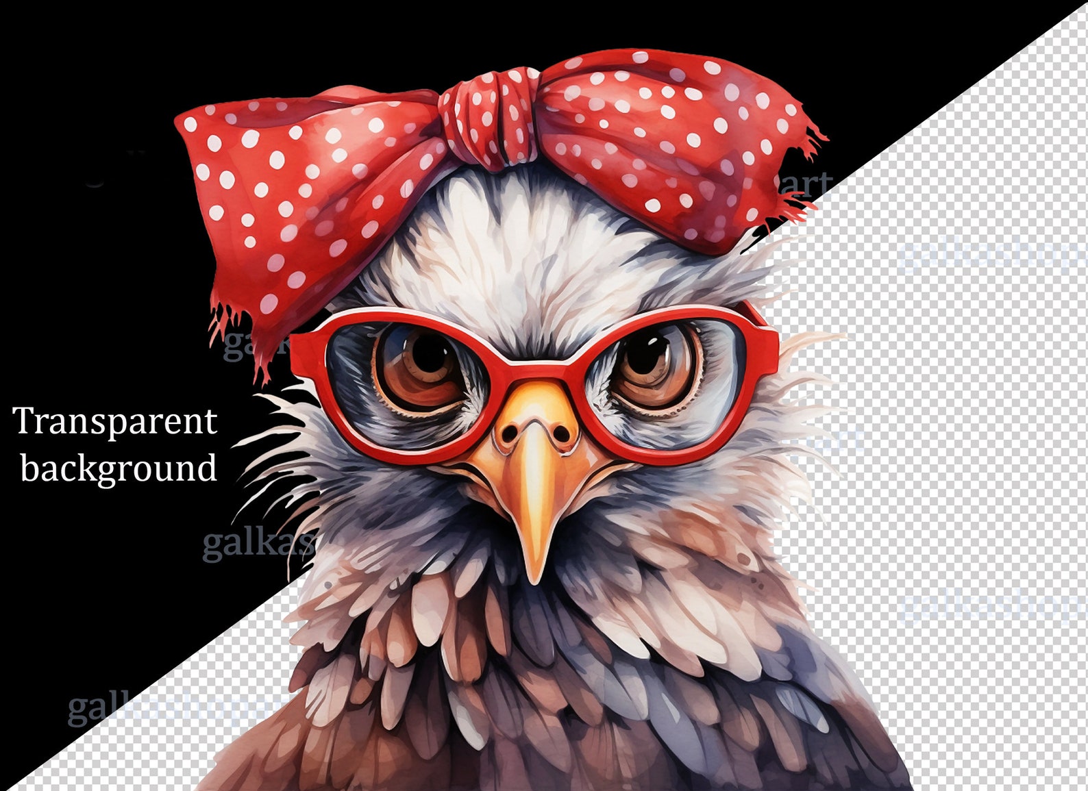 Crazy Cheerful Hen Clipart: Funny Chicken Wearing Glasses - Etsy