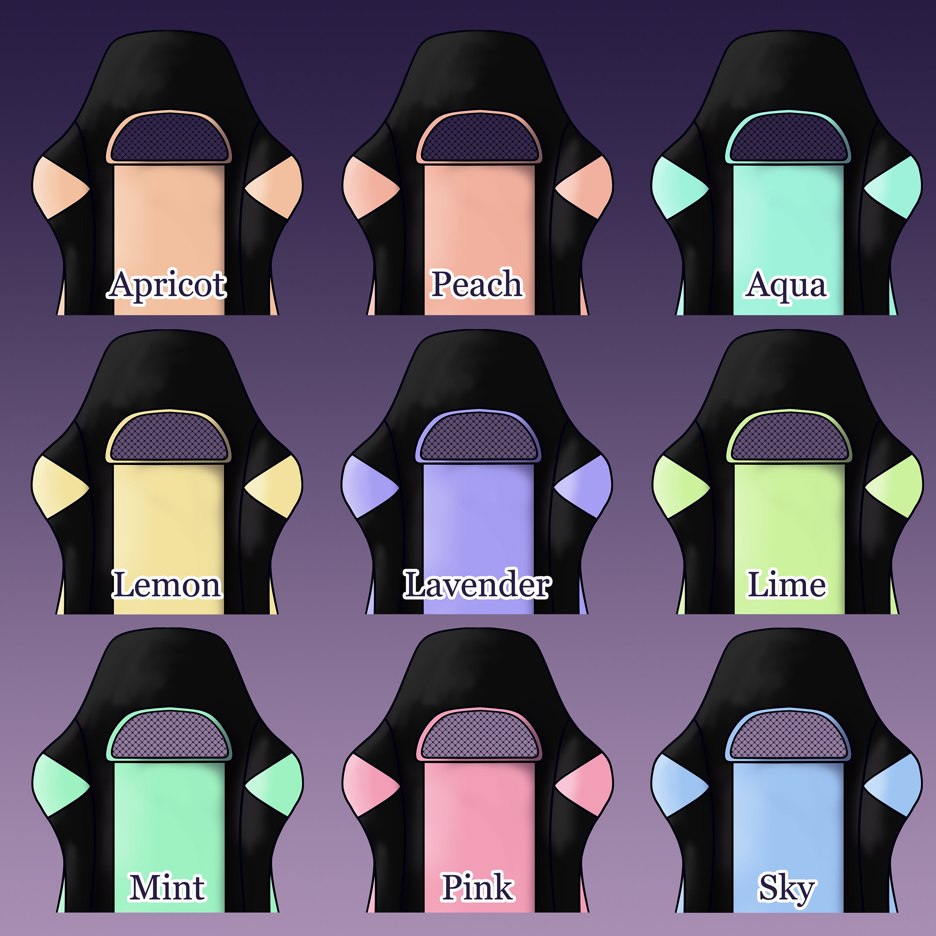 Vtuber Accessories Chairs dark Colours - Etsy Canada