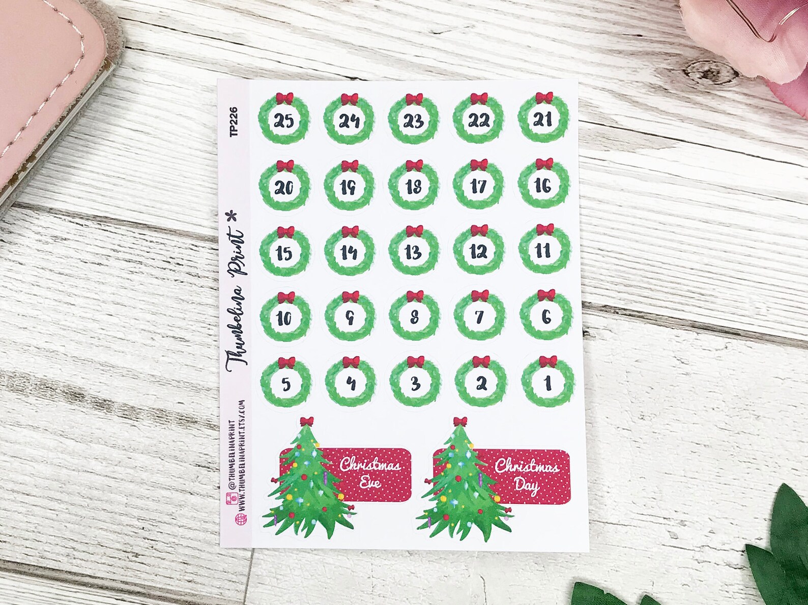 Christmas Countdown Planner Stickers Decorative & Functional | Etsy