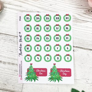Christmas Countdown Planner Stickers | Decorative & Functional Planning ...