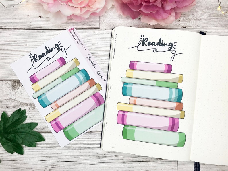 Book Stack Reading Log Sticker Decorative & Functional - Etsy