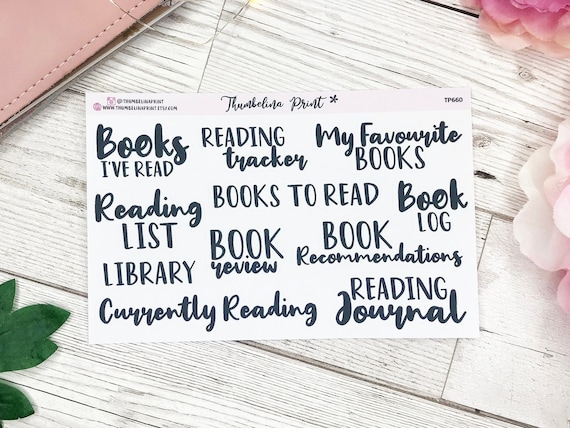 Reading Journal Headers And Title Planner Stickers | Etsy