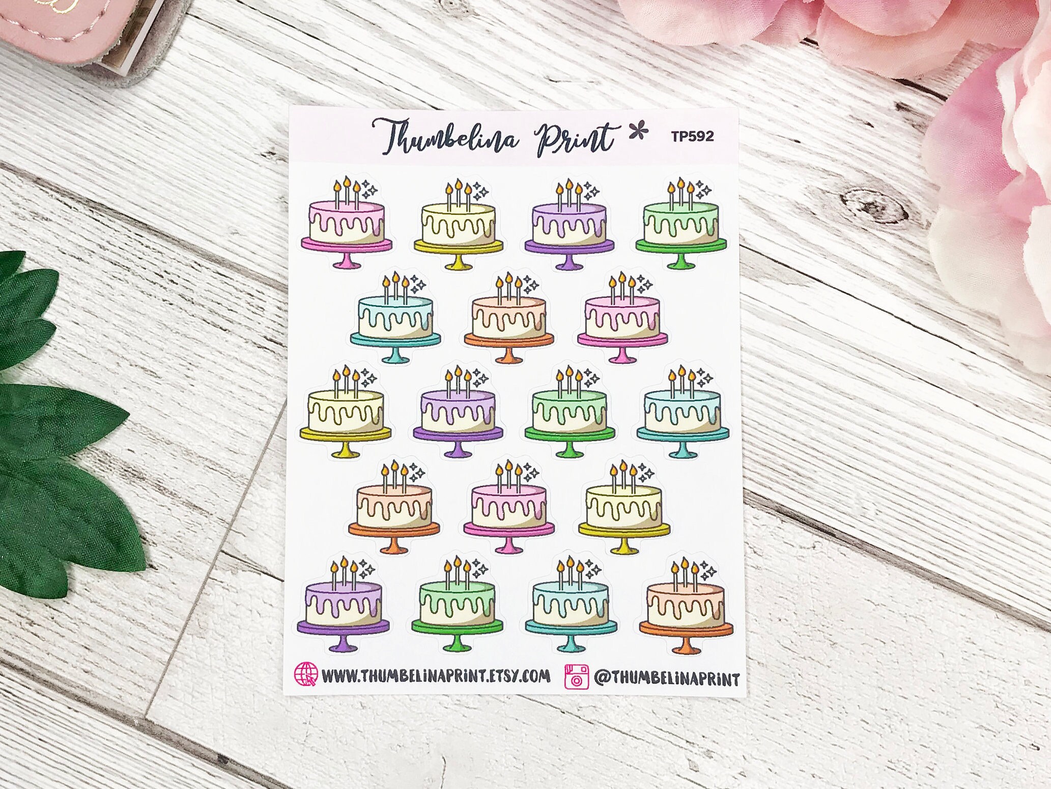 Birthday Cake Icon Planner Stickers Decorative & Functional | Etsy