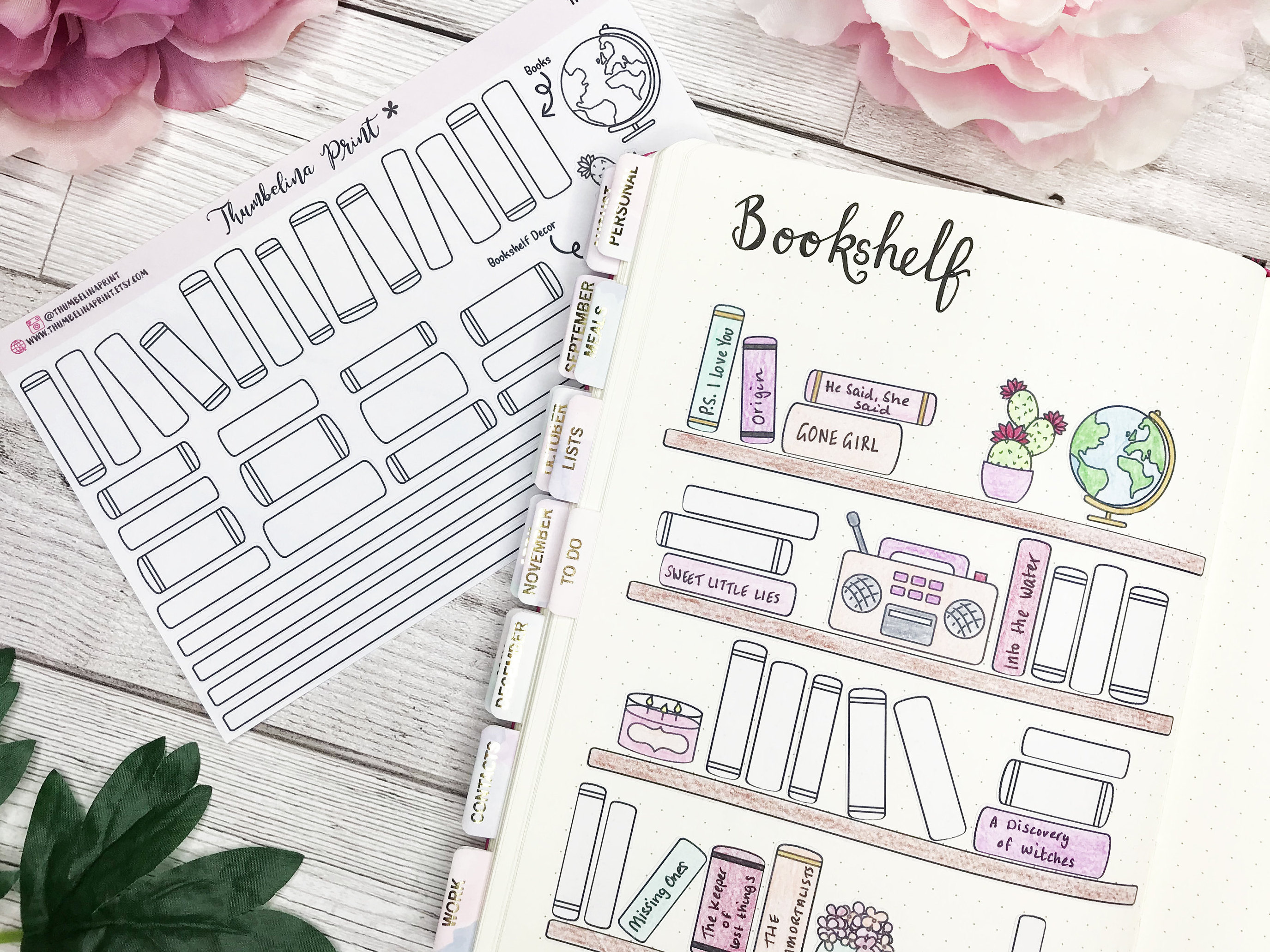 Build A Bookshelf Bullet Journal Planner Stickers in Black & - Etsy