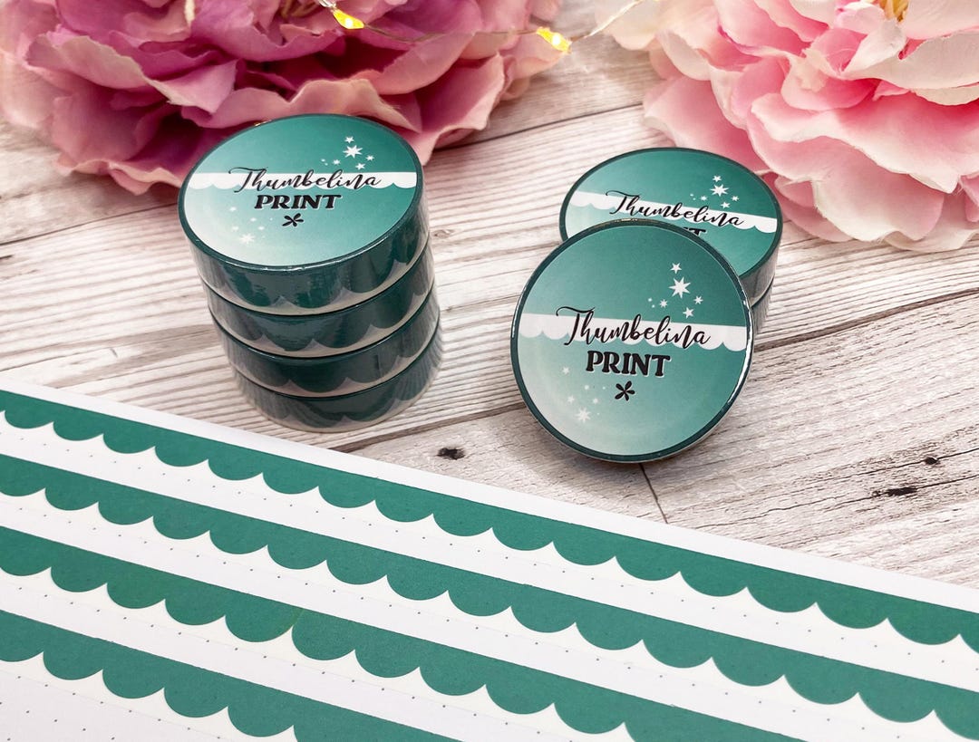 Forest Green Scalloped Design Washi Tape | Decorative & Functional ...