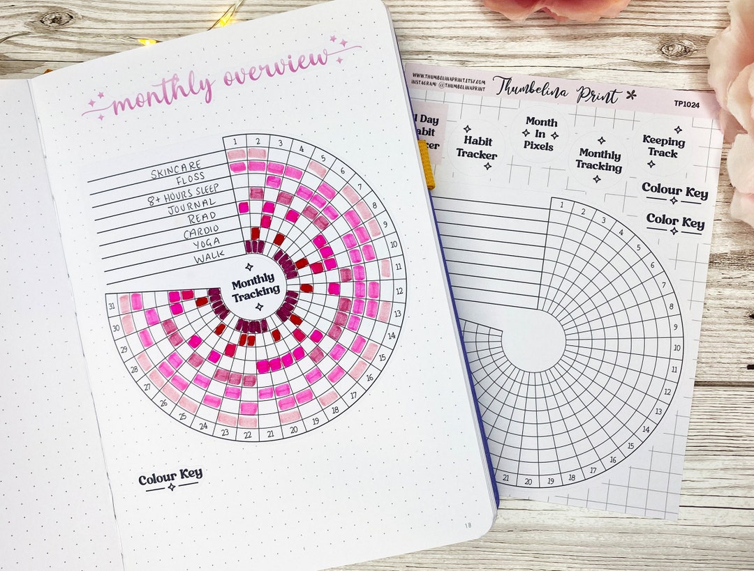31 Day Large Circular Monthly Tracker Planner Sticker | Journal | Notes ...