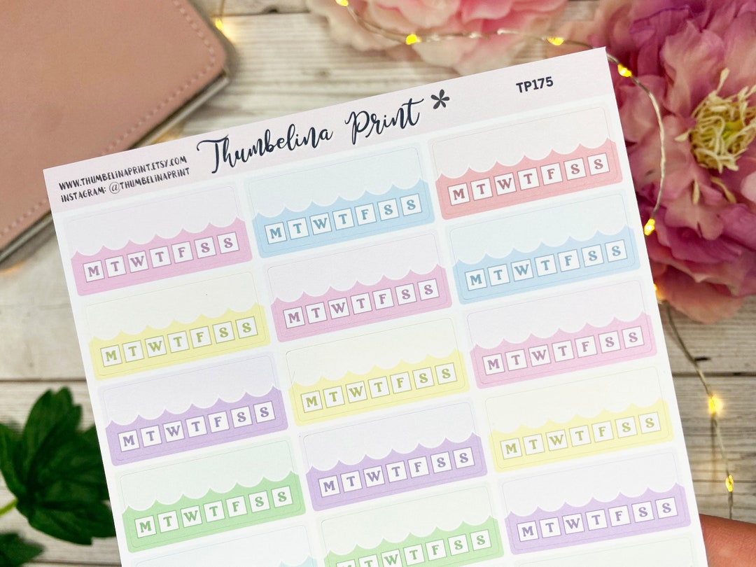 Weekly Habit Tracker Pastel Planner Stickers | Decorative & Functional ...