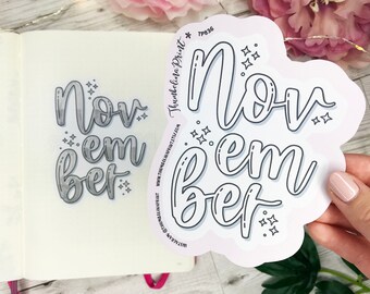 Month Script Header Stickers Font C - Etsy