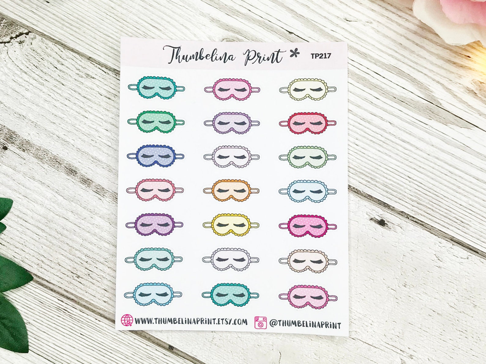 Eye Mask Planner Stickers | Decorative & Functional Planning | Sleep ...
