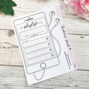 Phone/music Player Playlist Tracker Bullet Journal Sticker | Music ...