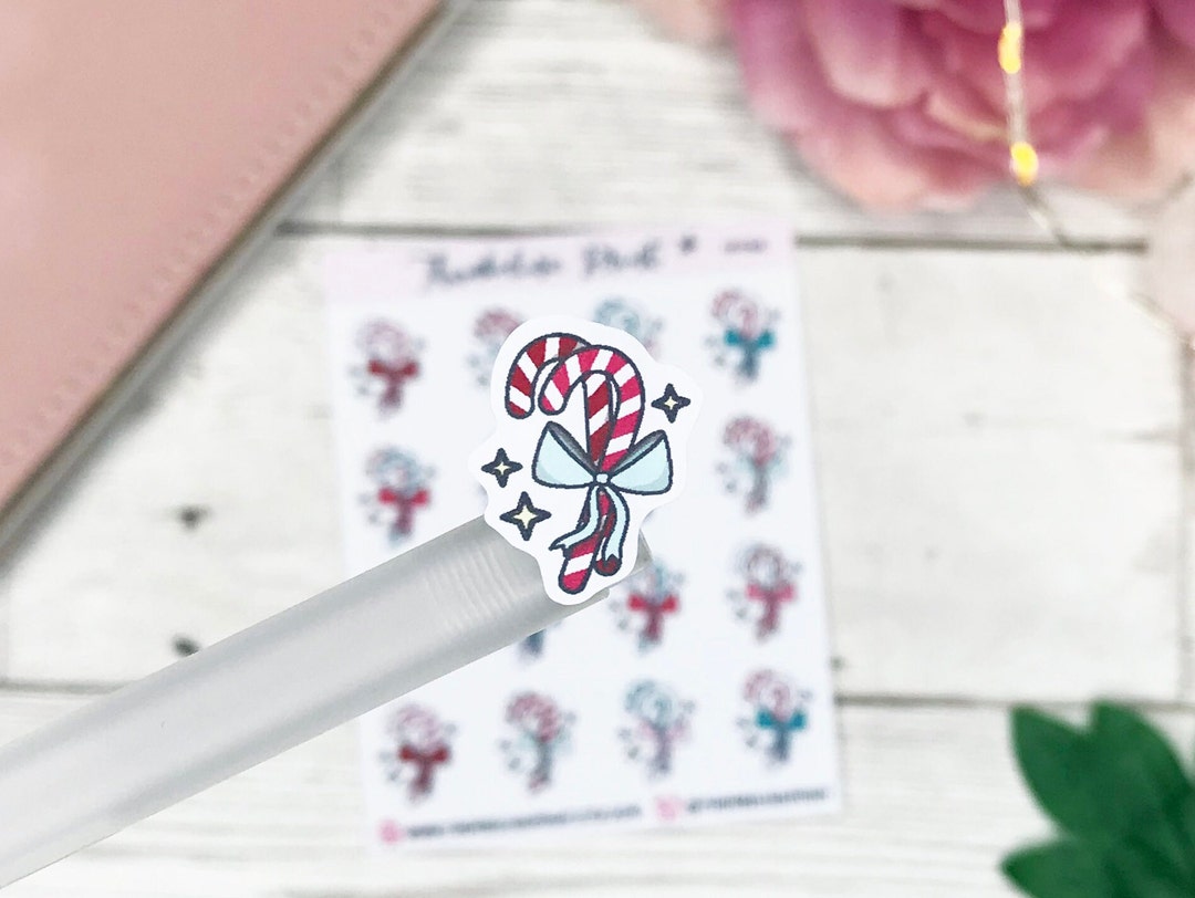 Candy Cane Planner Stickers | Decorative & Functional Planning ...