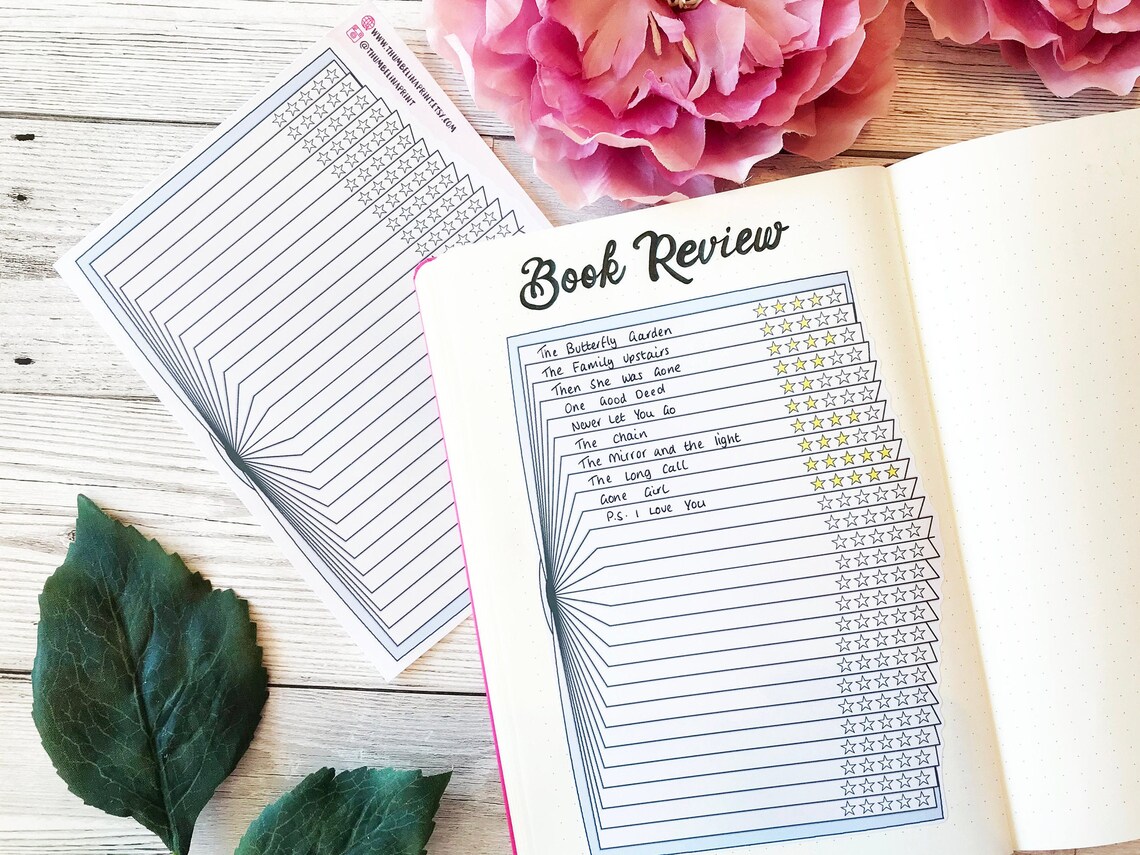 Open Book Tracker With Review Large Planner Sticker - Etsy
