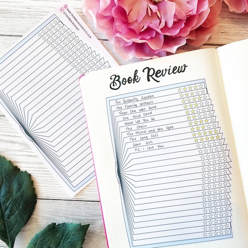 Open Book Tracker With Review Large Planner Sticker - Etsy