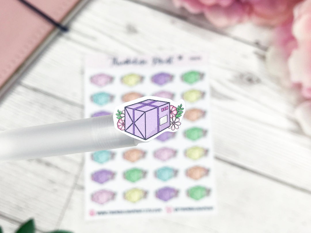 Parcel With Flowers Icon Planner Stickers | Decorative & Functional ...