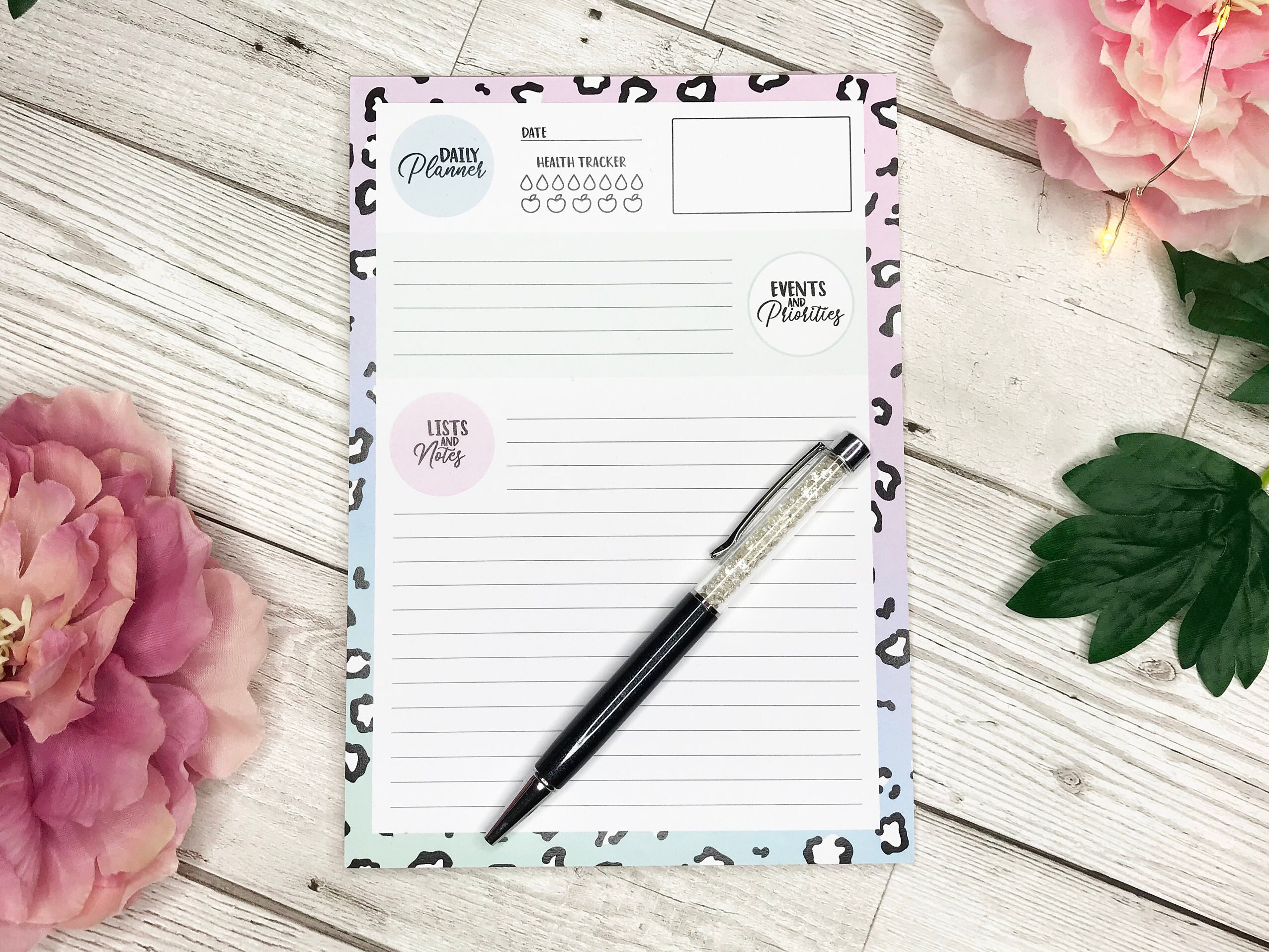 Pastel Leopard A5 Daily Desktop Notepad Desktop Notepad | Etsy