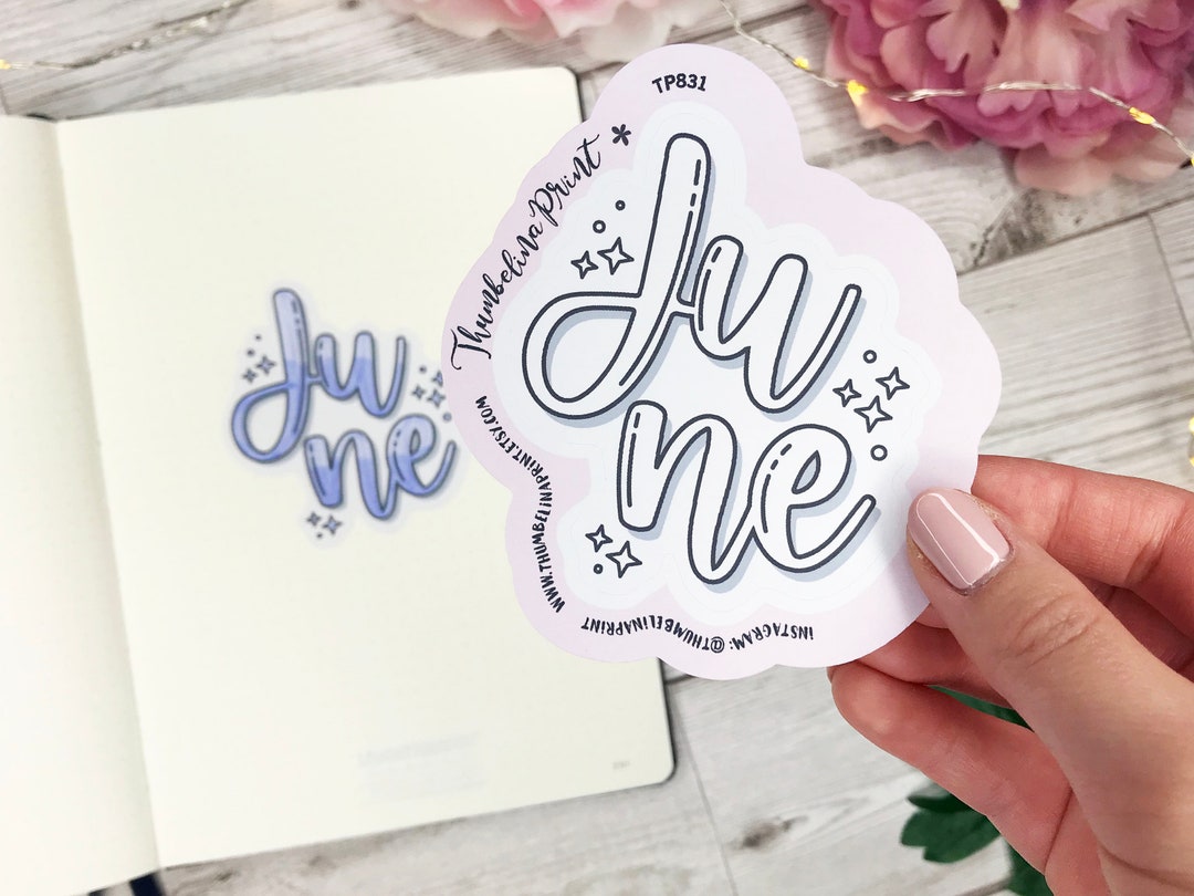 Stacked 'june' Script Title Planner Stickers - Etsy