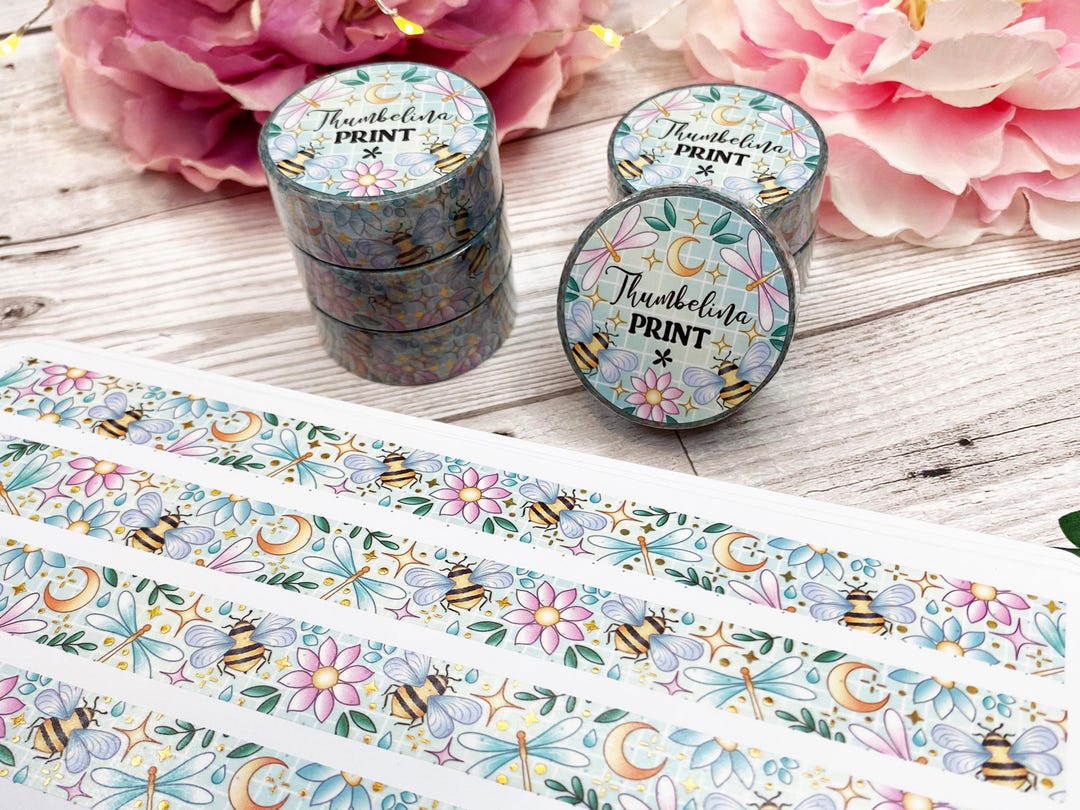 Aqua Bees Holographic Gold Foil Washi Tape | Decorative & Functional ...
