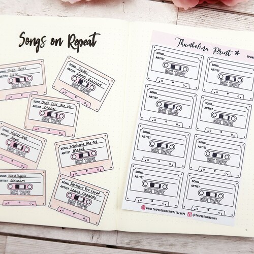 TV Show Tracker Planner Stickers in Black and White | Etsy