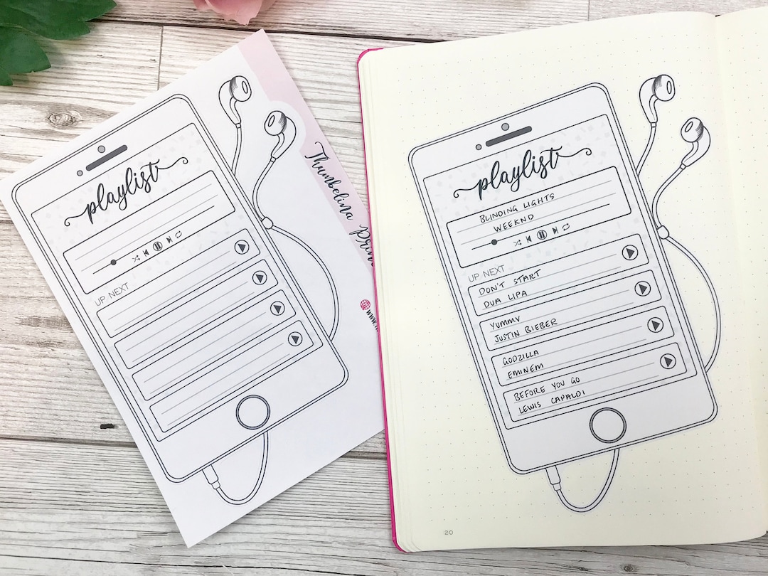 Phone/music Player Playlist Tracker Bullet Journal Sticker | Music ...
