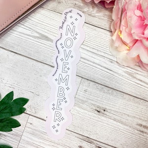 Vertical 'november' Script Title Planner Stickers | Decorative ...